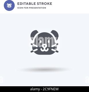 Chinchilla icon vector, filled flat sign, solid pictogram isolated on ...