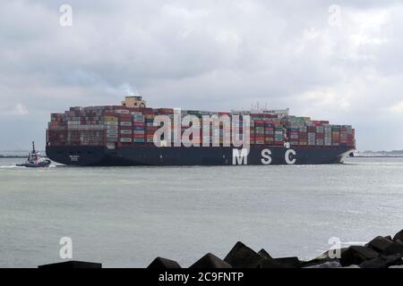 The container ship MSC Rifaya will reach the port of Rotterdam on July ...