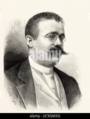 Ricardo Bellver (1845-1924). Spanish sculptor. Portrait. Engraving ...