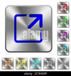 Maximize window engraved icons on rounded square glossy steel buttons ...