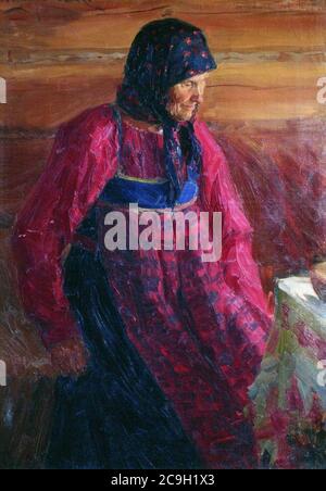 'The Old Woman Daria from Prudischy' is an oil painting by Ivan Kulikov ...