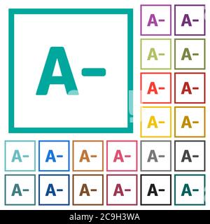 Decrease font size flat color icons in round outlines. 6 bonus icons ...