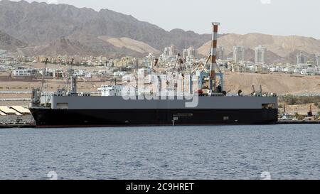 Cargo ship at the commercial port, Eilat, Israel Stock Photo - Alamy
