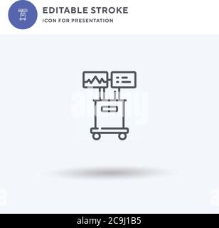 Magnifier on the monitor icon. Outline magnifier on the monitor vector ...