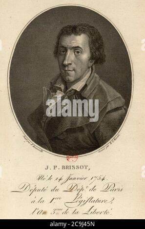 Jacques Pierre Brissot (1754-1793), de Warville, leading member of the ...