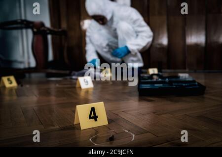 Crime scene investigation - collecting of blood samples for laboratory ...