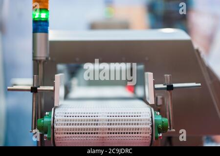 Metal Detector at Conveyor Belt Food Production Factory Safety Stock ...