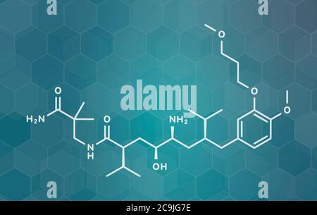 Aliskiren hypertension or high blood pressure drug (renin inhibitor ...