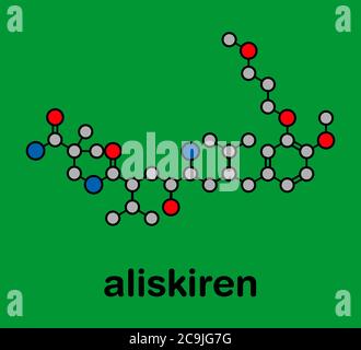 Aliskiren hypertension or high blood pressure drug (renin inhibitor ...