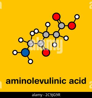 d-aminolevulinic acid (ALA) drug molecule. Used in diagnosis and ...