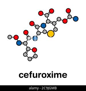 Cefuroxime second generation cephalosporin antibiotic molecule ...