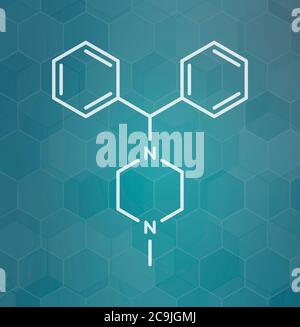 Cyclizine antiemetic drug molecule. Antihistamine used to treat nausea ...