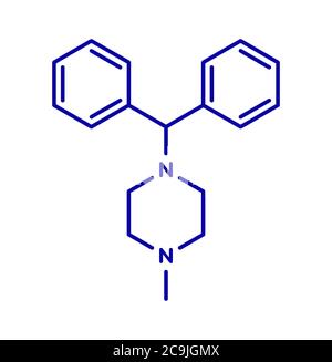 Cyclizine antiemetic drug molecule. Antihistamine used to treat nausea ...