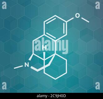 Dextromethorphan cough suppressant drug (antitussive) molecule ...