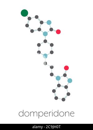 Domperidone nausea and vomiting suppressing drug molecule. Also used to ...