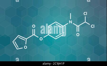 Diloxanide furoate amoebiasis drug molecule. Used in treatment of ...