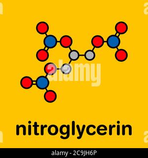 Nitroglycerin, glyceryl trinitrate, nitro molecule, is drug and ...