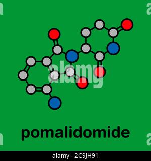 Pomalidomide multiple myeloma drug molecule. Related to thalidomide ...