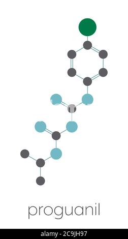 Proguanil prophylactic malaria drug molecule. Skeletal formula Stock ...
