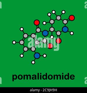 Pomalidomide multiple myeloma drug molecule. Related to thalidomide ...