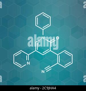 Perampanel epilepsy drug molecule. Used in treatment of seizures ...
