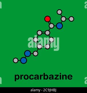 Procarbazine cancer drug molecule. Alkylating agent used in treatment ...