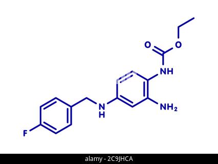 Retigabine (ezogabine) anticonvulsant drug molecule. Used in treatment ...