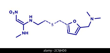 Chemical structure of ranitidine, a peptic ulcer disease drug and for ...