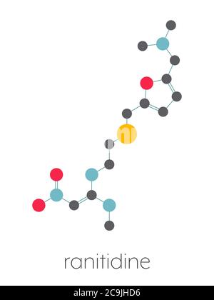 Chemical structure of ranitidine, a peptic ulcer disease drug and for ...