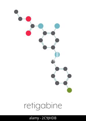 Retigabine (ezogabine) anticonvulsant drug molecule. Used in treatment ...