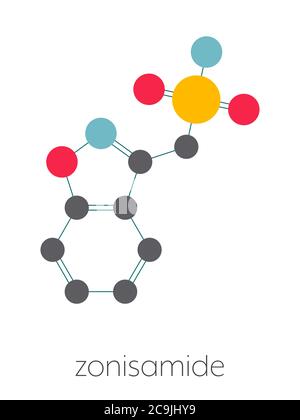Zonisamide epilepsy drug molecule. Skeletal formula Stock Photo - Alamy