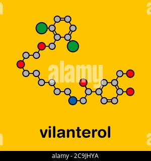 Vilanterol COPD drug molecule. Stylized skeletal formula (chemical ...