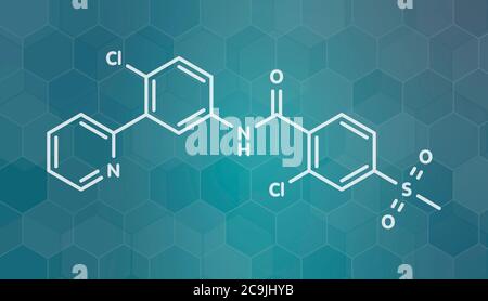 Vismodegib cancer drug molecule. Used in treatment of basal cell ...