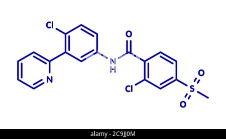 Vismodegib cancer drug molecule. Used in treatment of basal cell ...