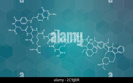Vintafolide cancer drug molecule. Skeletal formula Stock Photo - Alamy