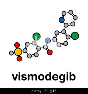 Vismodegib cancer drug molecule. Used in treatment of basal cell ...