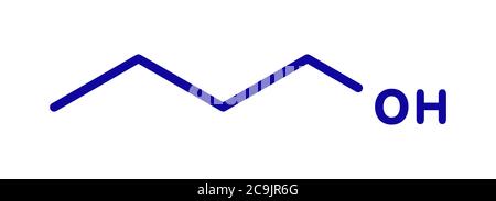 n-butanol (1-butanol) molecule. Used as flavouring and as a solvent ...