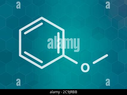 Anisole chemical molecule. Used in fragrances and as chemical precursor ...