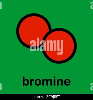 Elemental bromine (Br2) molecule. Skeletal formula Stock Photo - Alamy