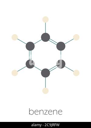 Benzene aromatic hydrocarbon molecule. Stylized skeletal formula ...