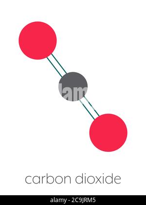Model of carbon dioxide (CO2) molecule, responsible for heating of the ...
