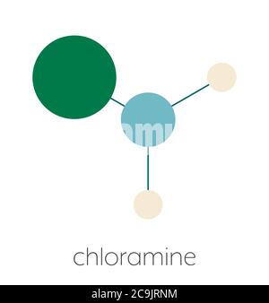 Chloramine (monochloramine) disinfectant molecule. Readily decomposes ...