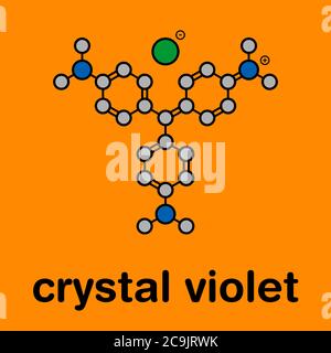 Crystal violet (gentian violet) molecule. Dye molecule used in Gram ...