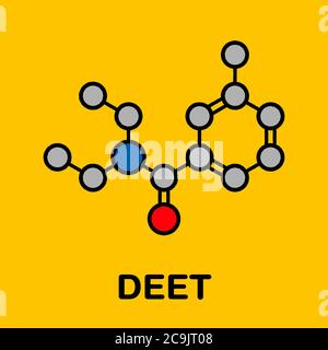 DEET (diethyltoluamide, N,N-Diethyl-meta-toluamide) insect repellent ...