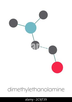 Dimethylaminoethanol (dimethylethanolamine, DMEA, DMAE) molecule. 3D ...