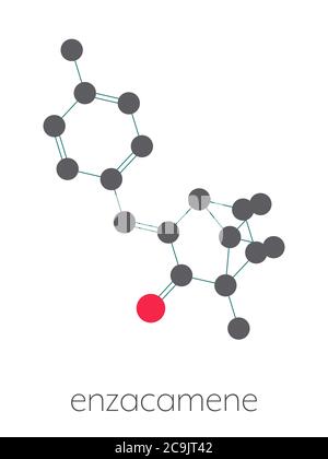 Enzacamene sunscreen molecule (UV filter). Stylized skeletal formula ...