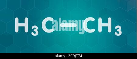 ethane natural gas component, molecular model. Atoms are represented as ...