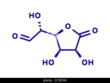 Glucuronolactone molecule. Used in food supplements and energy drinks ...