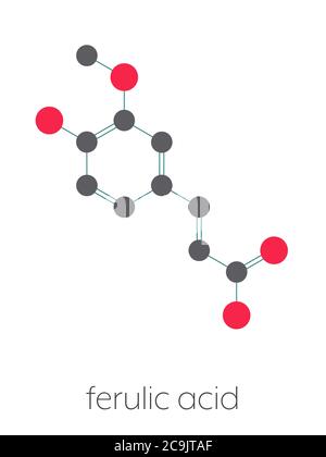Ferulic acid herbal antioxidant molecule. Skeletal formula Stock Photo ...