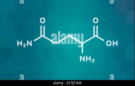 Glutamine (Gln, Q) amino acid molecule. Amino acids are the building ...
